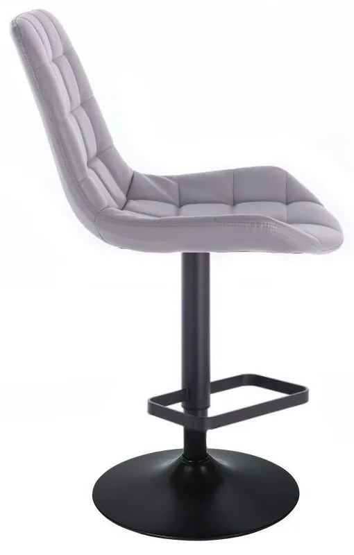 LuxuryForm DESIGN Barová židle PARIS na černé kulaté podstavě - šedá