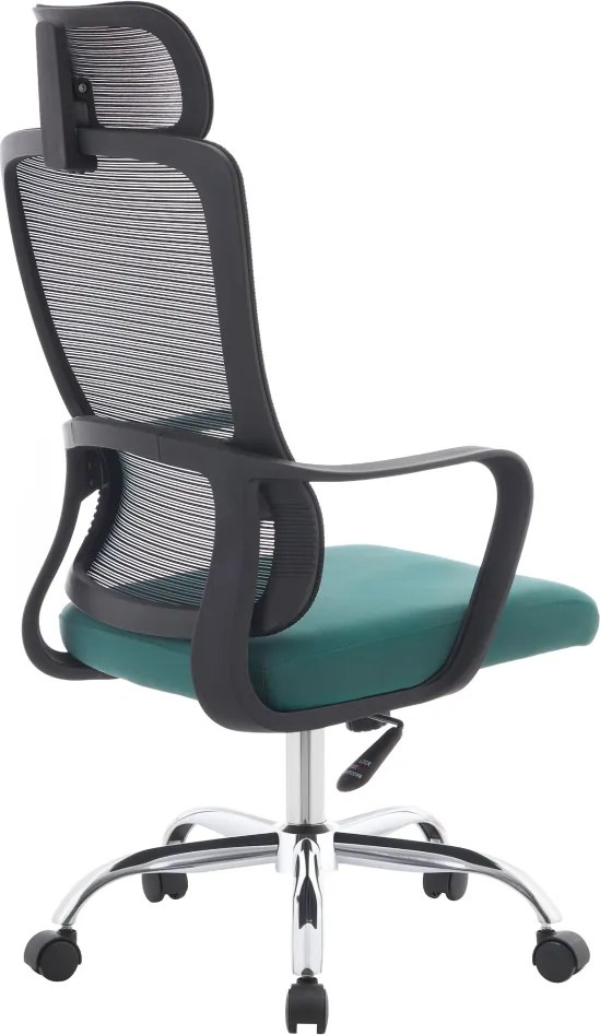 Ergonomická kancelářská židle SHIFT - černá síťovina / zelená látka / nosnost 150 kg