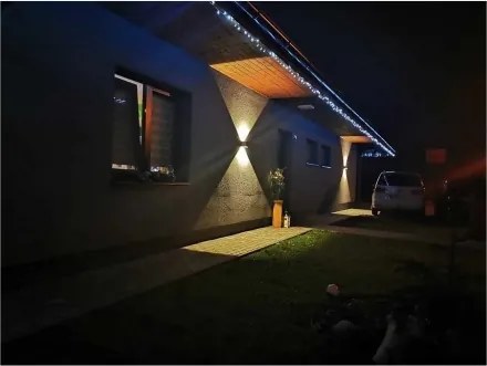 Venkovní nástěnné LED svítidlo MANTRA DAVOS černá 3000K IP54 2x6W stmívatelné
