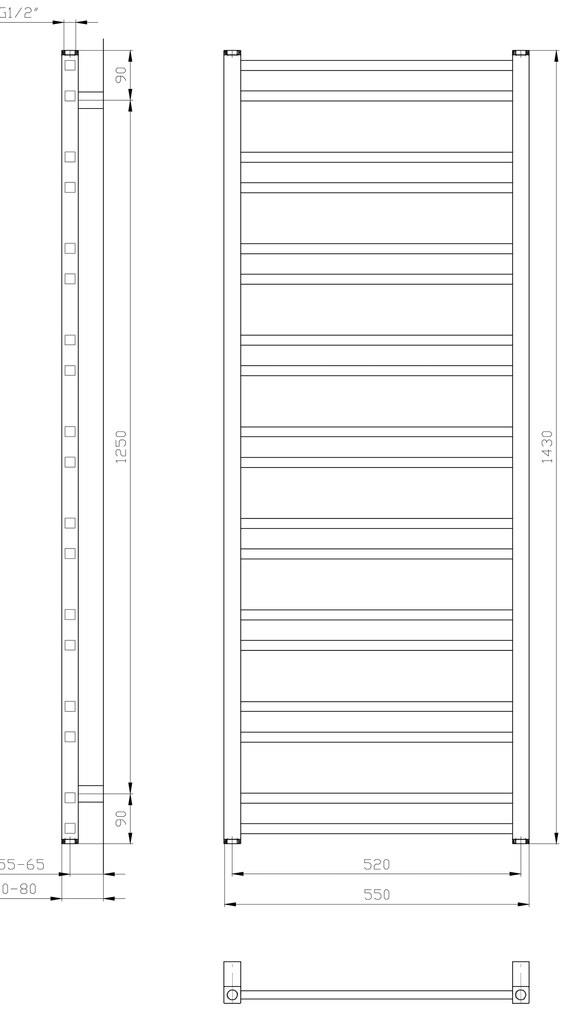 Sapho Sapho, MAKRO DOS topné těleso 550x1430 mm, bílá, IR430T