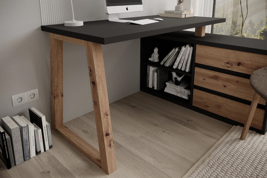 ADRK Furniture Rohový stůl Iwo II