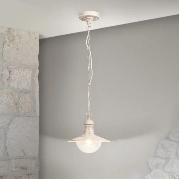 Brilagi - Venkovní závěsné svítidlo MOLDE 1xE27/60W IP44 bílá/patina