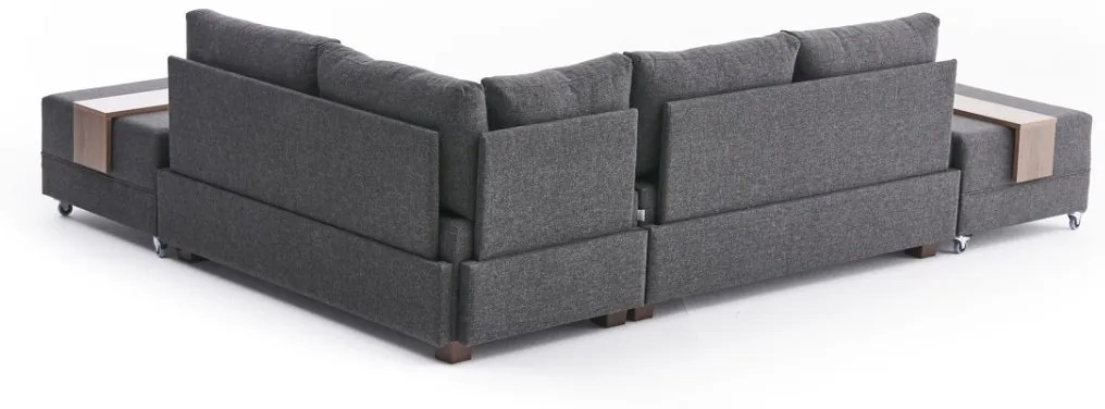 Designová rohová sedačka Ramesha 280 cm antracitová - pravá