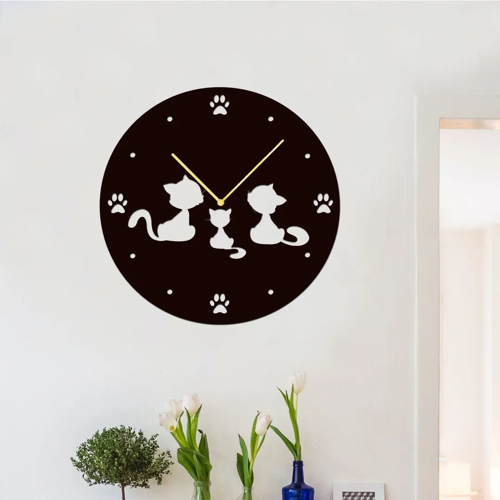 dřevo života Nástěnné hodiny KITTY Zvolte barvu dekoru: Javor, Zvolte velikost hodin (cm): 40x40