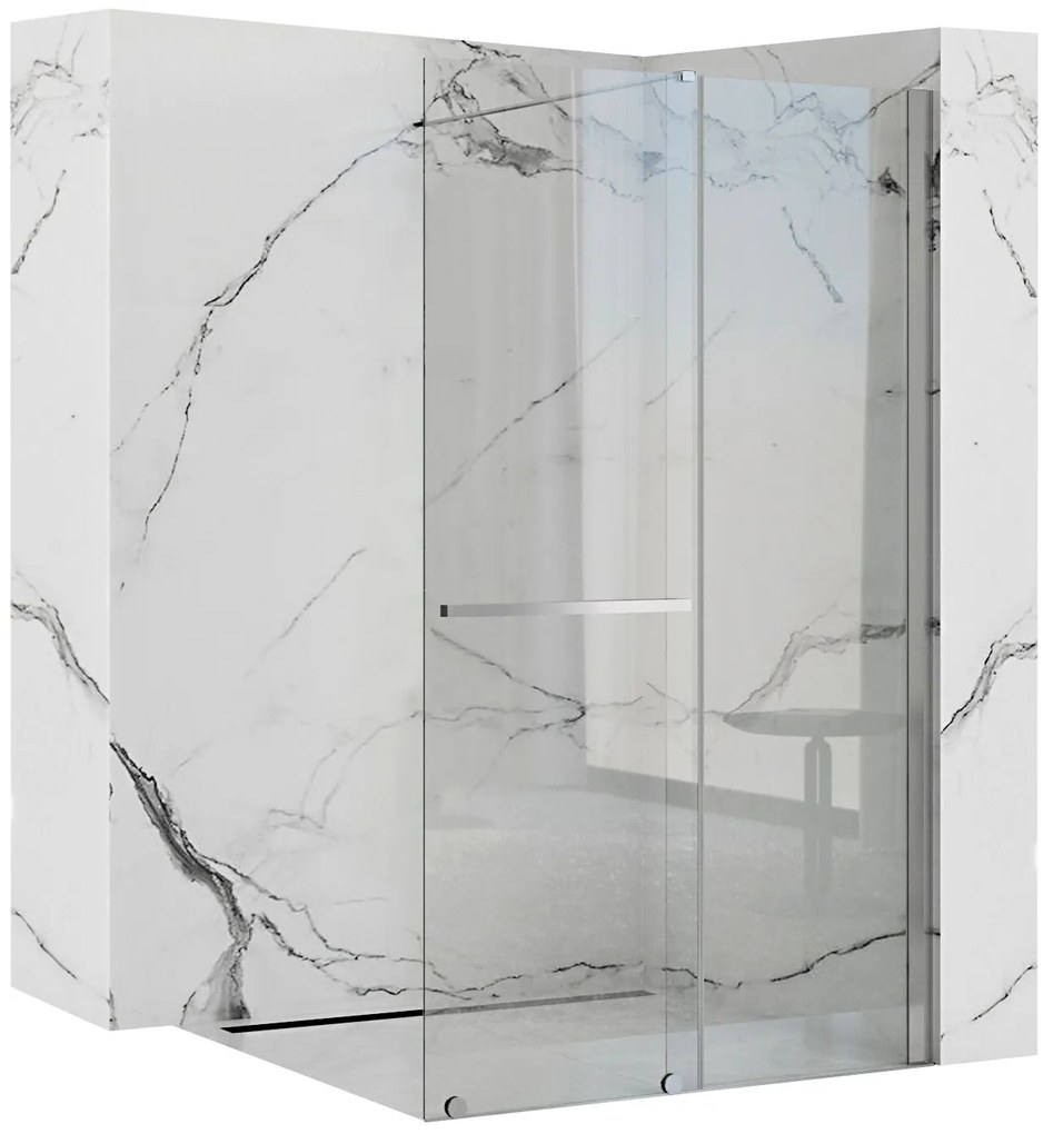 Rea - Cortis posuvná sprchová zástěna 100x195cm, 6mm sklo, čiré sklo/chromový profil, REA-K7210