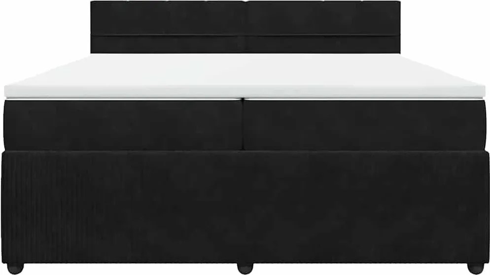 Box spring postel s matrací černá 200x200 cm samet 3287832