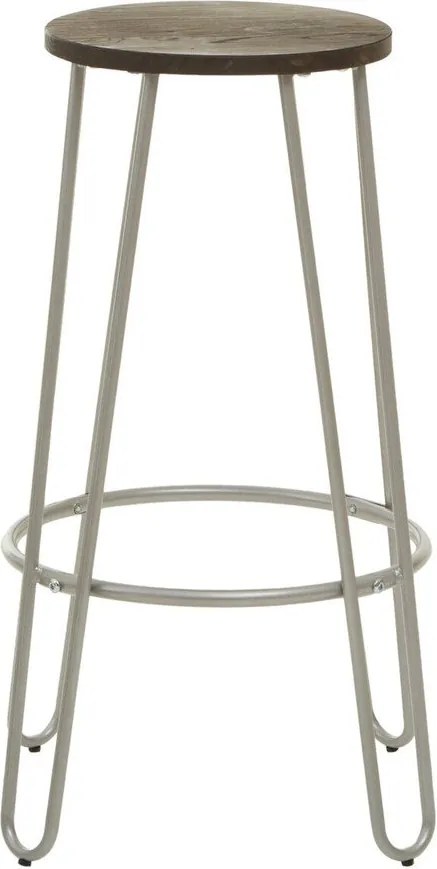 Barová stolička z jilmového dřeva ve stříbrné barvě/v přírodní barvě (výška sedáku 75 cm) District – Premier Housewares