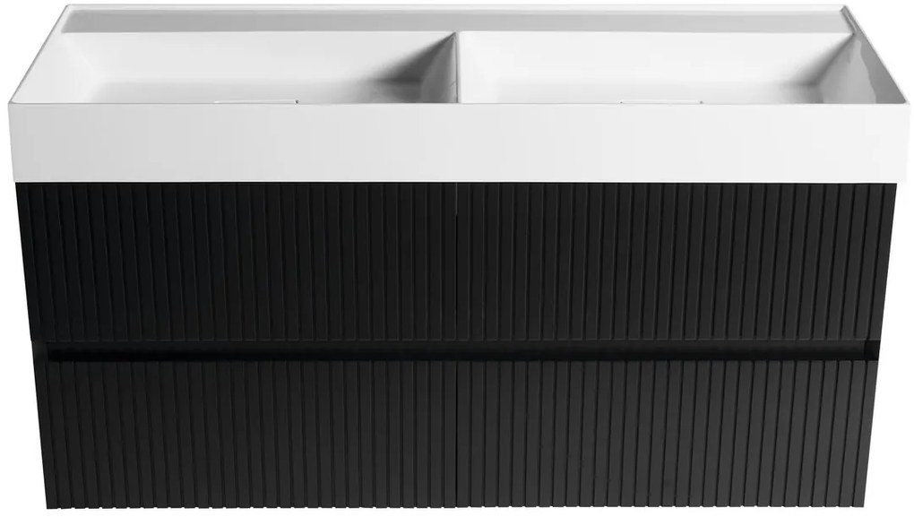 Sapho Filena koupelnová skříňka pod dvojumyvadlo 118 x 51,5 x 43 cm černá mat strip FID1212BS