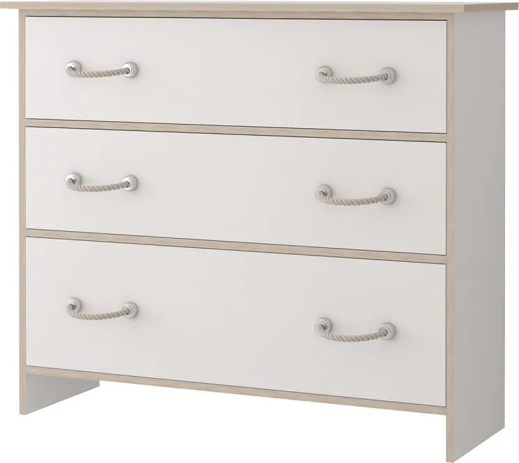 IDZ Komoda KOSMO 3S 02, 108 cm Bílá/Dub Sonoma
