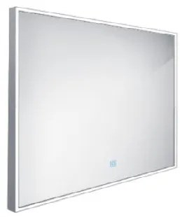 Nimco Zrcadla - Zrcadlo v rámu s LED osvětlením, 900x700 mm, hliník ZP 13019V