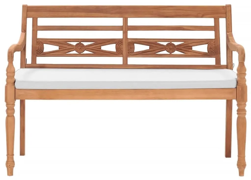 vidaXL Marketos Lavice Batavia s poduškou 120 cm teak