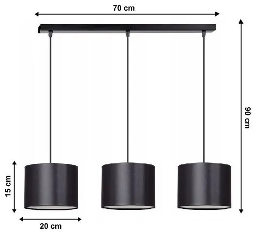 Lustr na lanku TUZ 3xE27/60W/230V