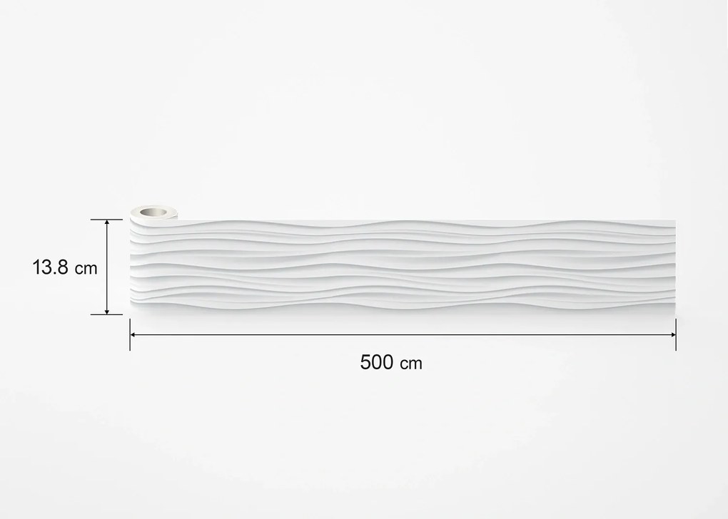 Samolepící bordura na zeď Bílá Abstrakce | 5 m x 13.8 cm | DWB8225
