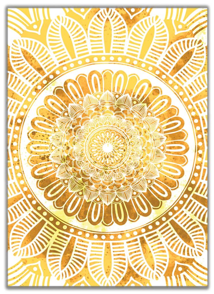 Malvis ® Obraz mandala zlaté slunce Velikost (šířka x výška): obdélník - 90x60 cm