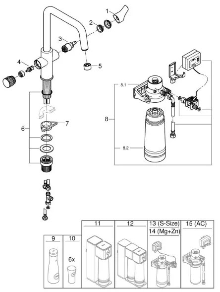 GROHE 30594000 - Dřezová bat. BLUE PURE Start s filtrační funkcí Ultrasafe chrom