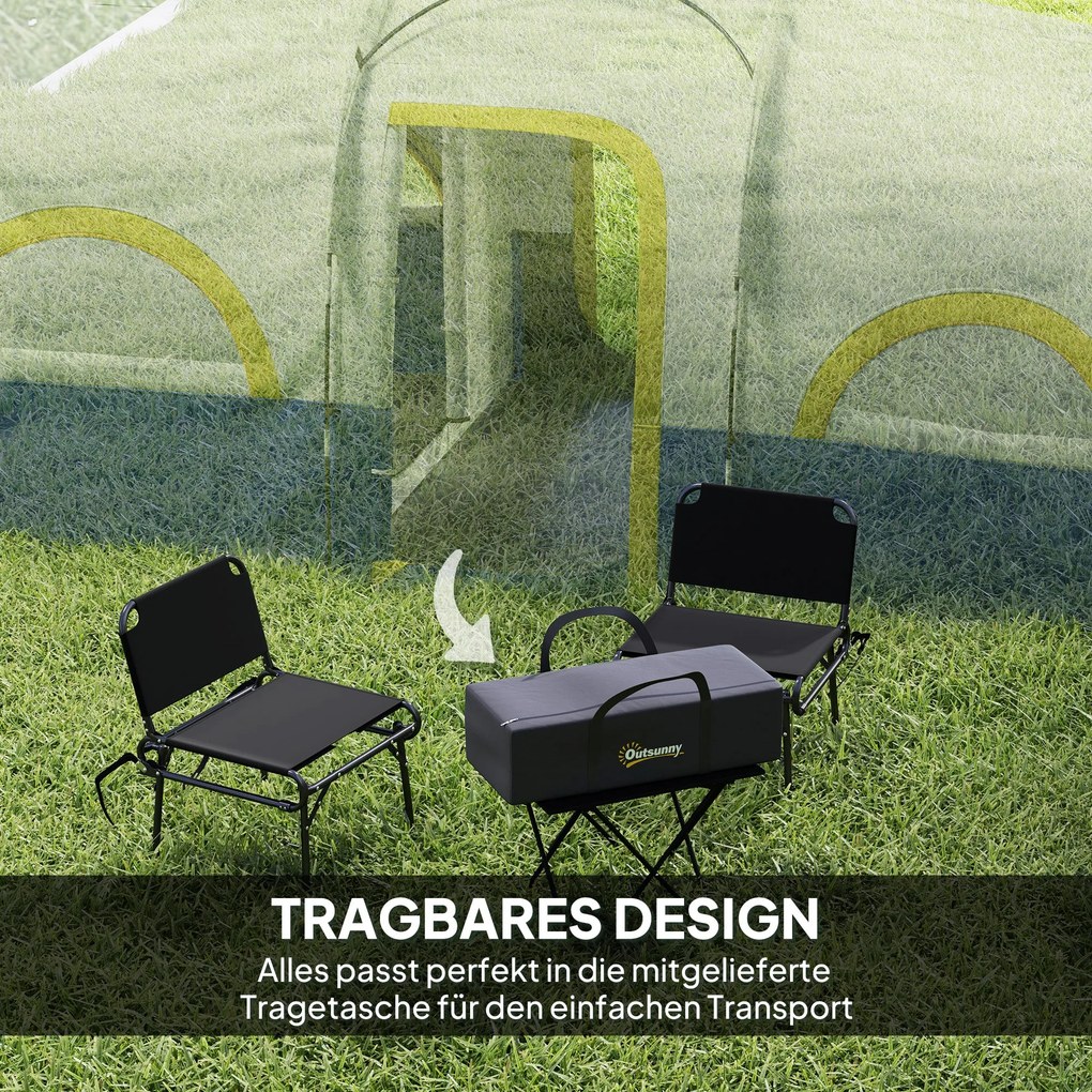 Outsunny Tunneltent, Stan pro 6 Osob se 3 Místnostmi, UV Ochrana, Síťová Okna, Odolný Rodinný Stan s Přenosnou Taškou, 3000mm Voděodolný Skupinový St…