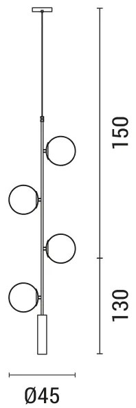 Lustr na lanku 4xE27/10W/230V zlatá