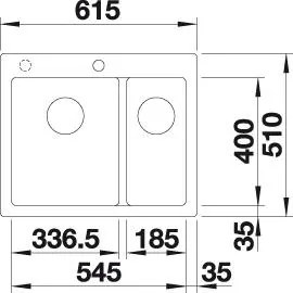 Blanco PLEON 6 Split InFino Silgranit bílá s excentrem