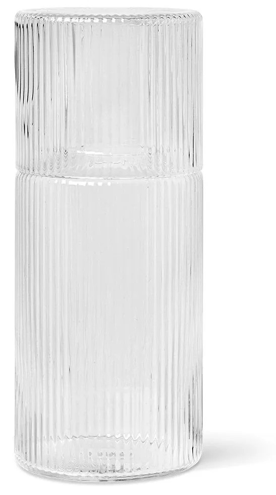 FERM LIVING Sada karafy se skleničkou Ripple 0,5 l Clear