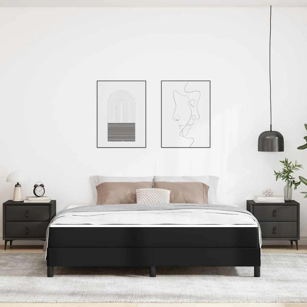 Rám postele s matrací Černá 180 x 200 cm textil 3398643