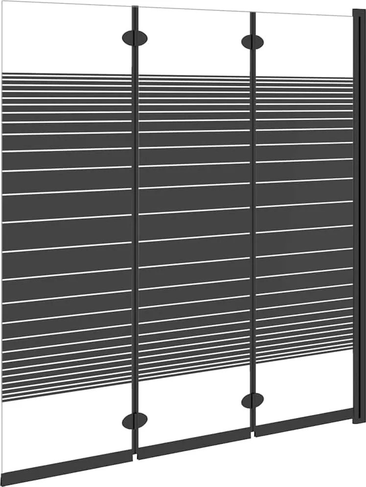 Skládací sprchová zástěna 3 panely 130 x 130 cm ESG černá 151864
