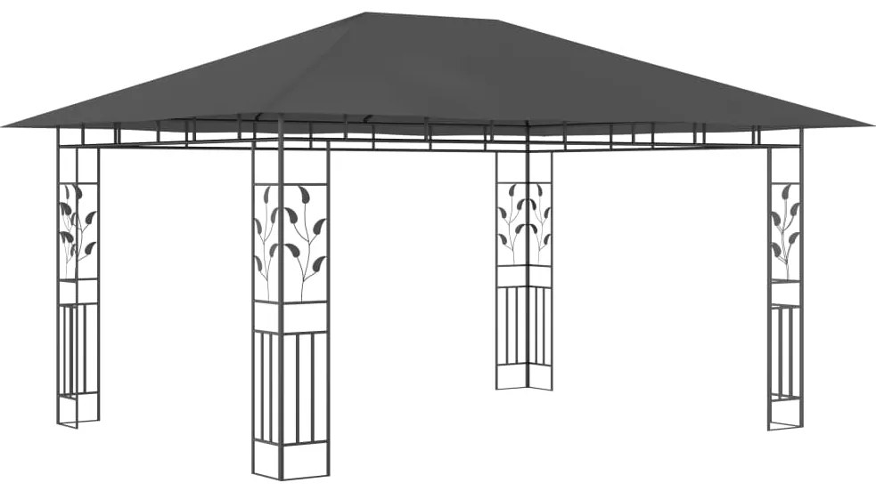 vidaXL Altán s moskytiérou 4 x 3 x 2,73 m antracitový 180 g/m²