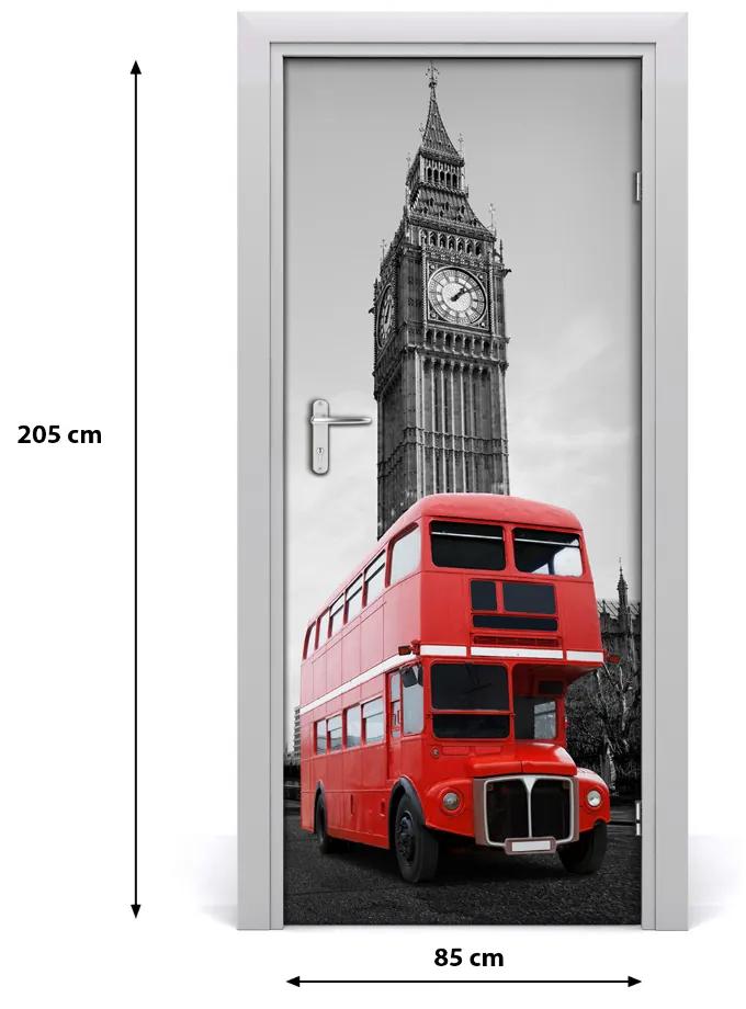 Fototapeta samolepící dveře londýnský autobus 85x205 cm