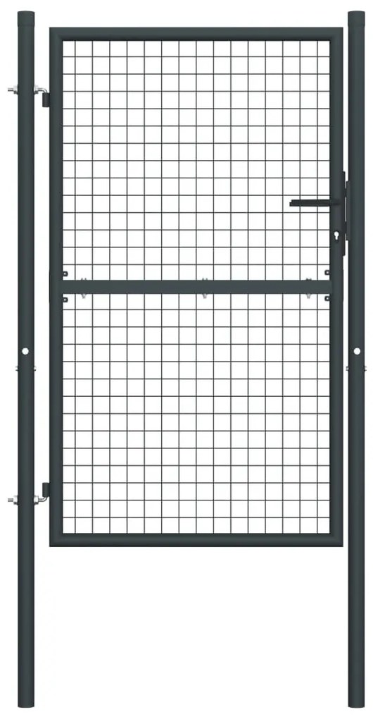 145773 vidaXL Pletivová zahradní branka pozinkovaná ocel 100 x 200 cm šedá