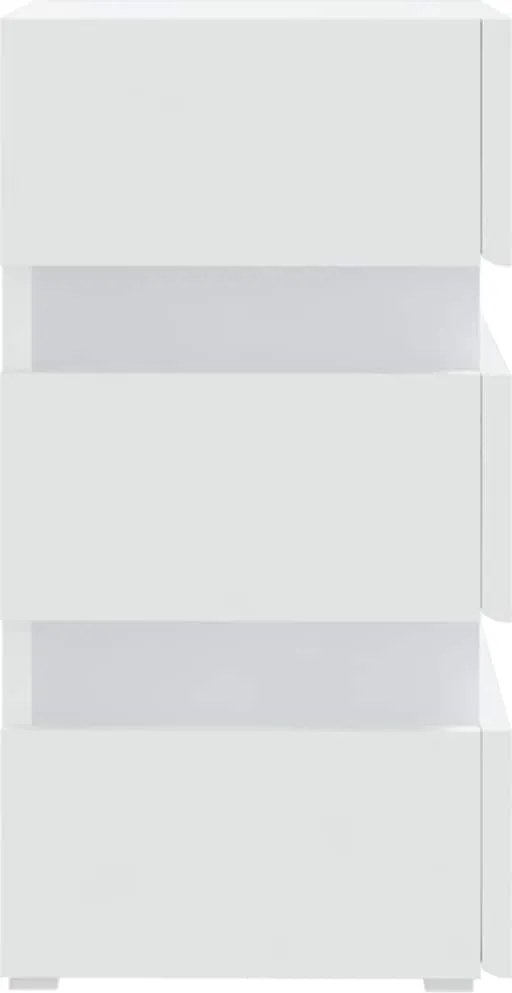 Noční stolek s LED bílý 45 x 35 x 67 cm kompozitní dřevo 326840