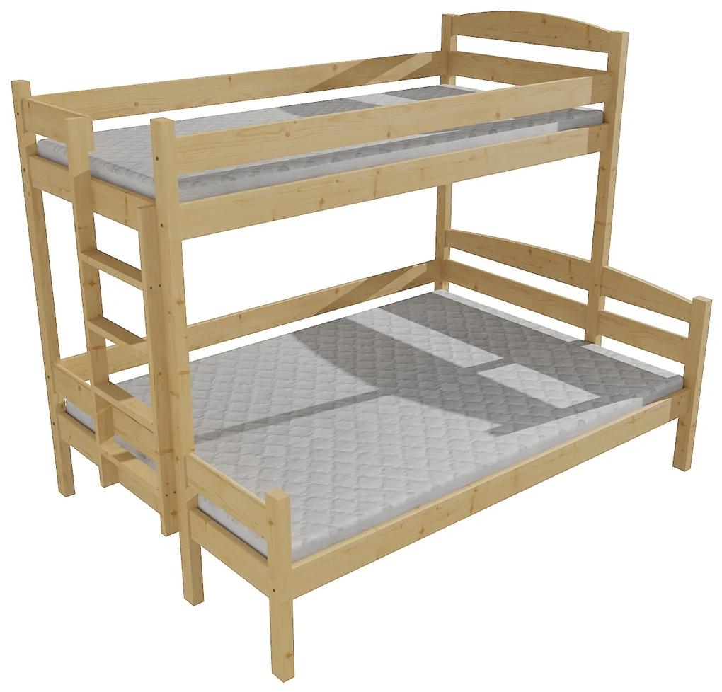 Vomaks Patrová postel s rozšířeným spodním lůžkem PPS 001 Rozměr: 90/120 x 200 cm, Barva: moření olše, Varianta: vlevo