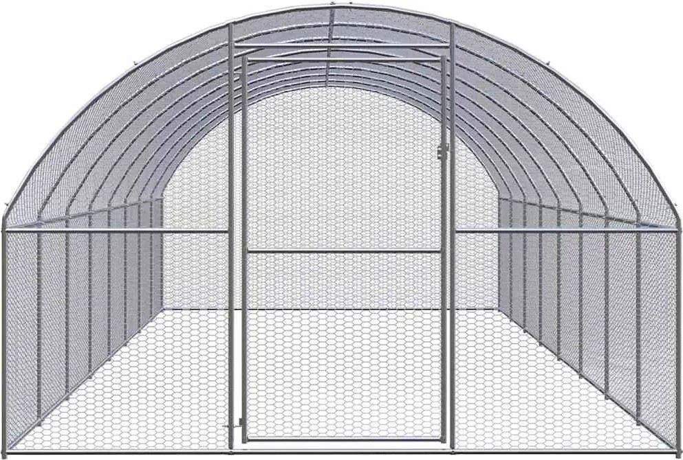 Venkovní klec pro kuřata 3 x 8 x 2 m pozinkovaná ocel 3095466