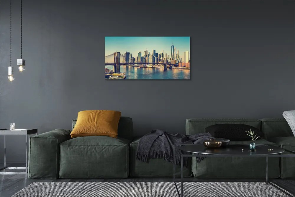 Obrazy na plátně Panorama bridge river 120x60 cm