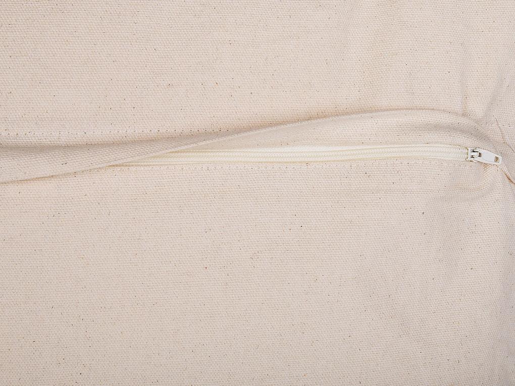 Sada 2 vyšívaných bavlněných polštářů s geometrickým vzorem 45 x 45 cm béžové CORYDALIS Beliani