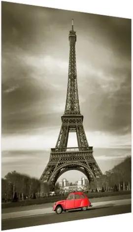Roleta s potiskem Červené auto před Eiffelovou věží v Paříži 110x150cm FR3533A_1ME