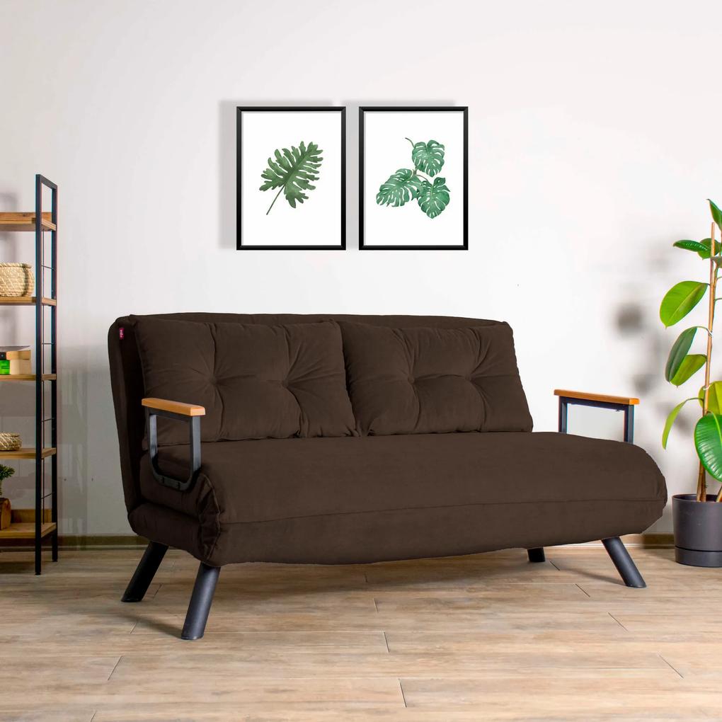 Atelier del Sofa 2-místná pohovka Sando 2-Seater - Brown, Hnědá