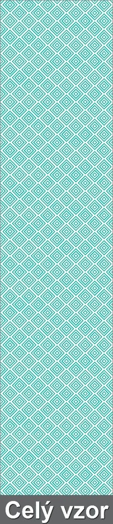 Textilesland Běhoun s motivem DECO RHOMBS TURQUOISE