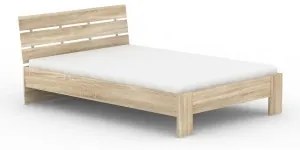Moderní postel REA Nasťa 140x200cm - dub bardolino, 1. pás čela 12257 - grapphite, 2. pás čela 1102 - cappuccino, 3. pás čela v barvě postele