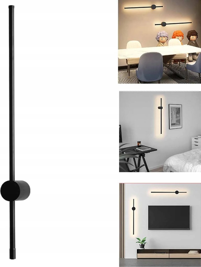 Led nástěnná lampa dlouhá, moderní linie do jídelny 60 cm, slim loft