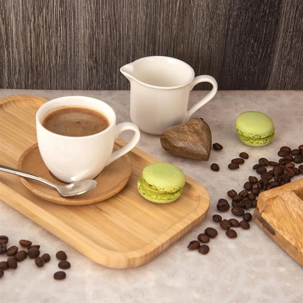 Bílé porcelánové šálky v sadě 6 ks na cappuccino/s podšálkem 110 ml Whiteline – Orion