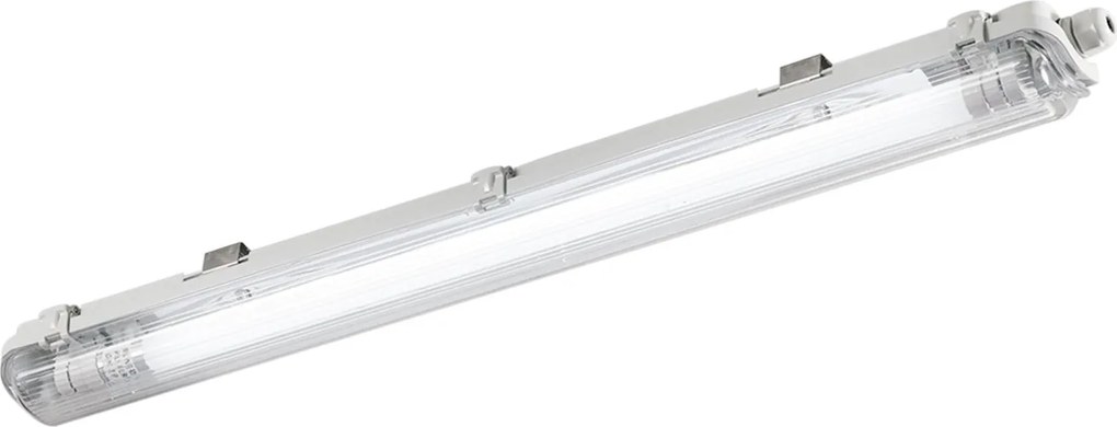 FAN LED-ATLANTIC-1XT8-60 Vodotěsné stropní svítidlo Atlantic Silver LED 1xT8 (zářivka v ceně), IP65, délka 60 cm - FANEUROPE