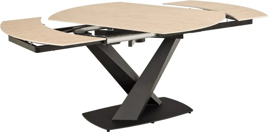 Rozkládací jídelní stůl Morella 120/180 cm béžový/černý