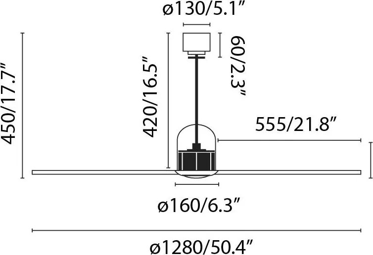 FARO 33398D DECO FAN M, zlatá/dřevo, stropní LED ventilátor s DC motorem - FARO