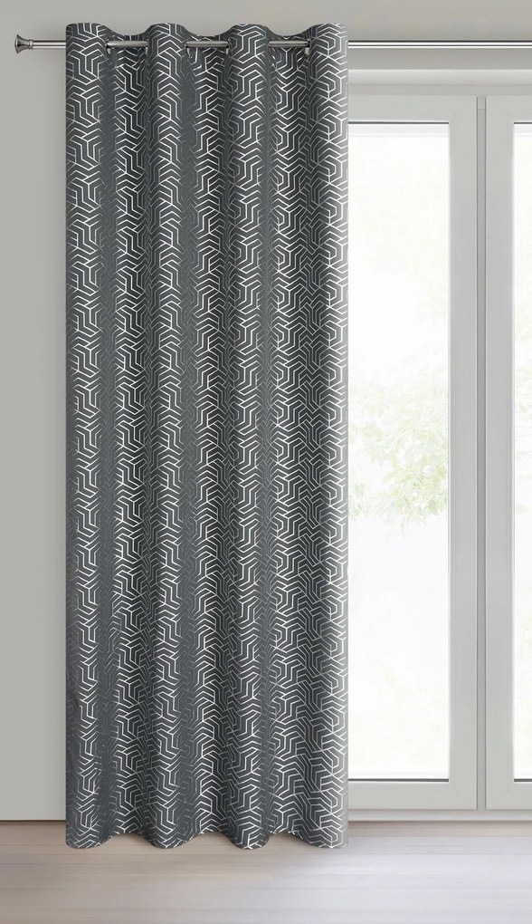 ZÁVĚS NA KROUŽCÍCH SEMI 140X250 CM VZOROVANÁ