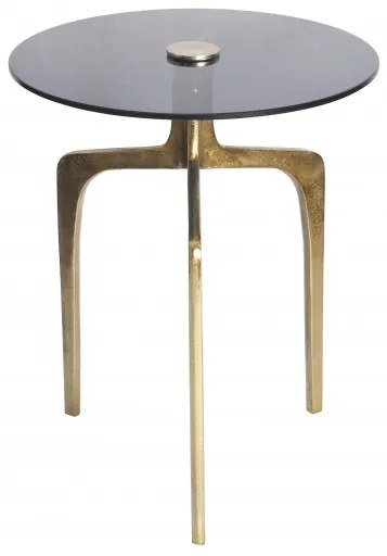 Odkládací stolek Abstract 55cm mosaz černé sklo/ 43495