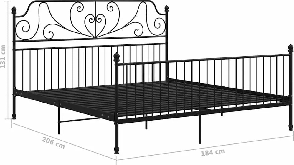 Rám postele černý kov 180 x 200 cm 324856
