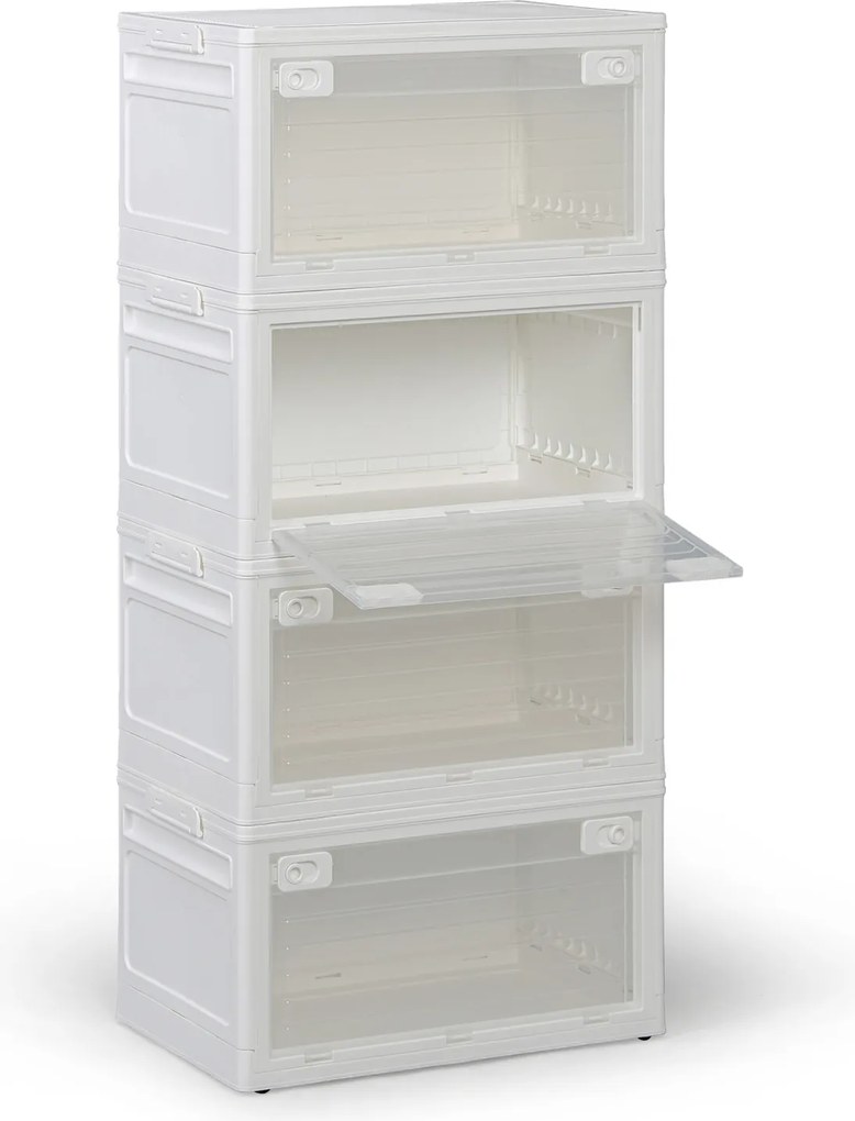 Skládací úložný regálový box L 37 l, 459x320x250 mm, bílý