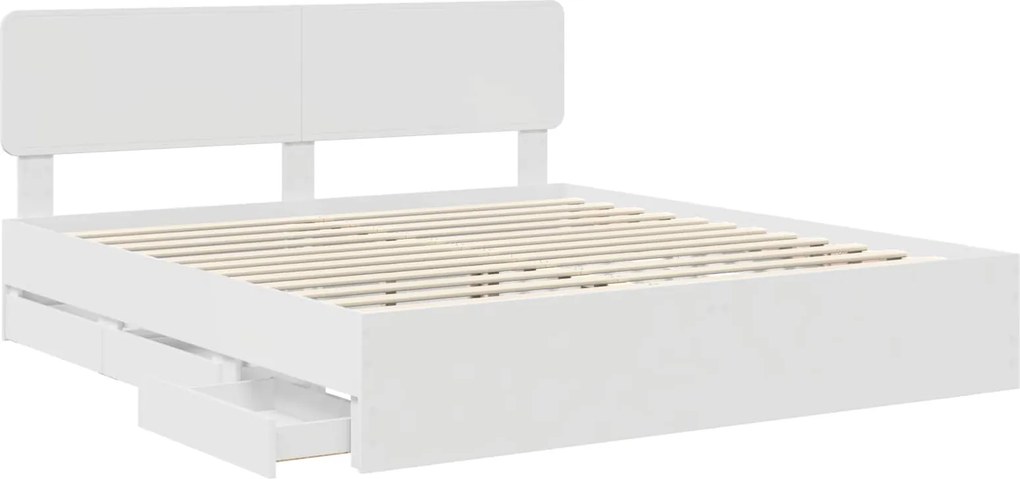 Rám postele se zásuvkou Bílá 180 x 200 cm Dřevěný materiál 3412157