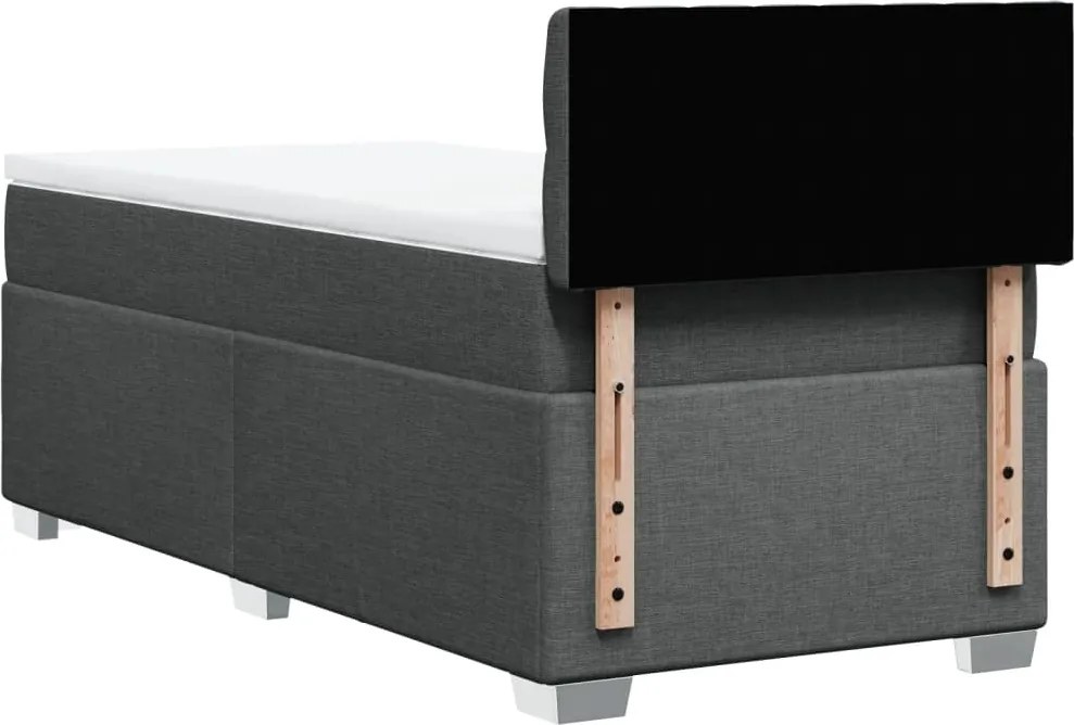 Box spring postel s matrací tmavě šedá 100 x 200 cm textil 3285807