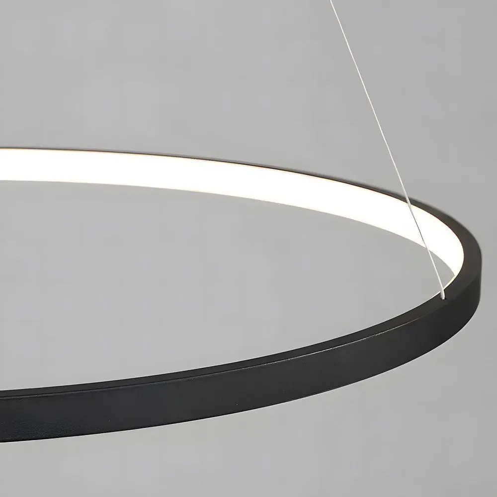 Toolight Závěsné LED osvětlení Modern Circle D99 LHJ012-CP 80cm černé