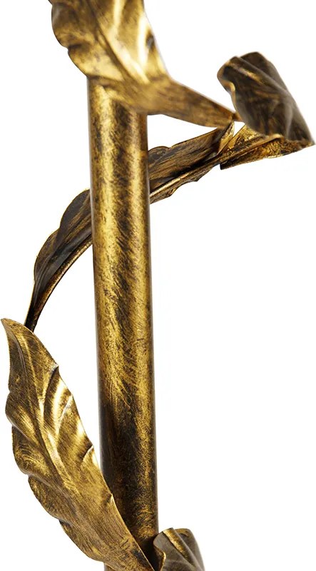 Stojací lampa zlatá s oranžovým stínidlem a zlatým vnitřkem 50 cm - Linden